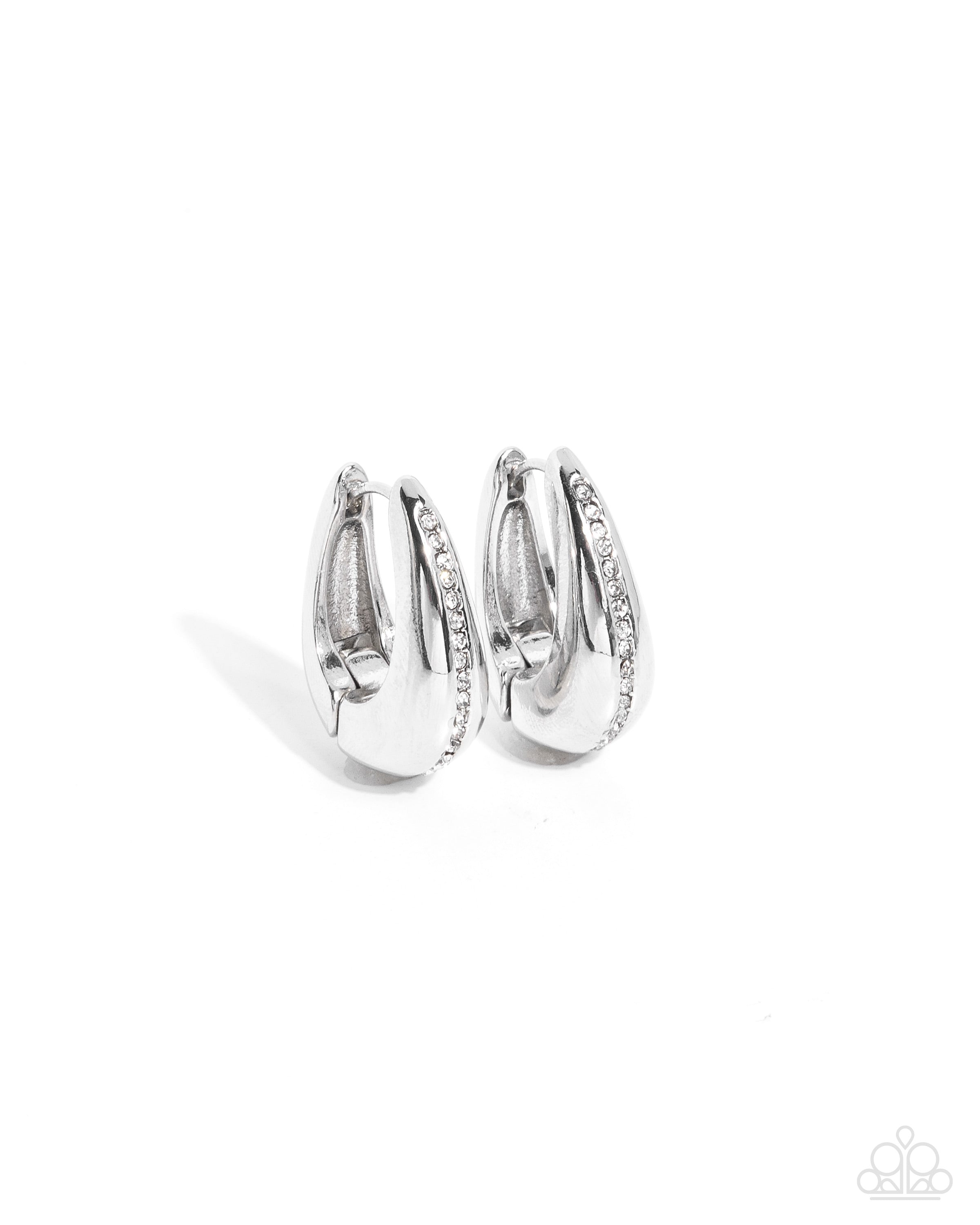Executive Mansion - White hinge hoop earring D049 – Blingz By Adi