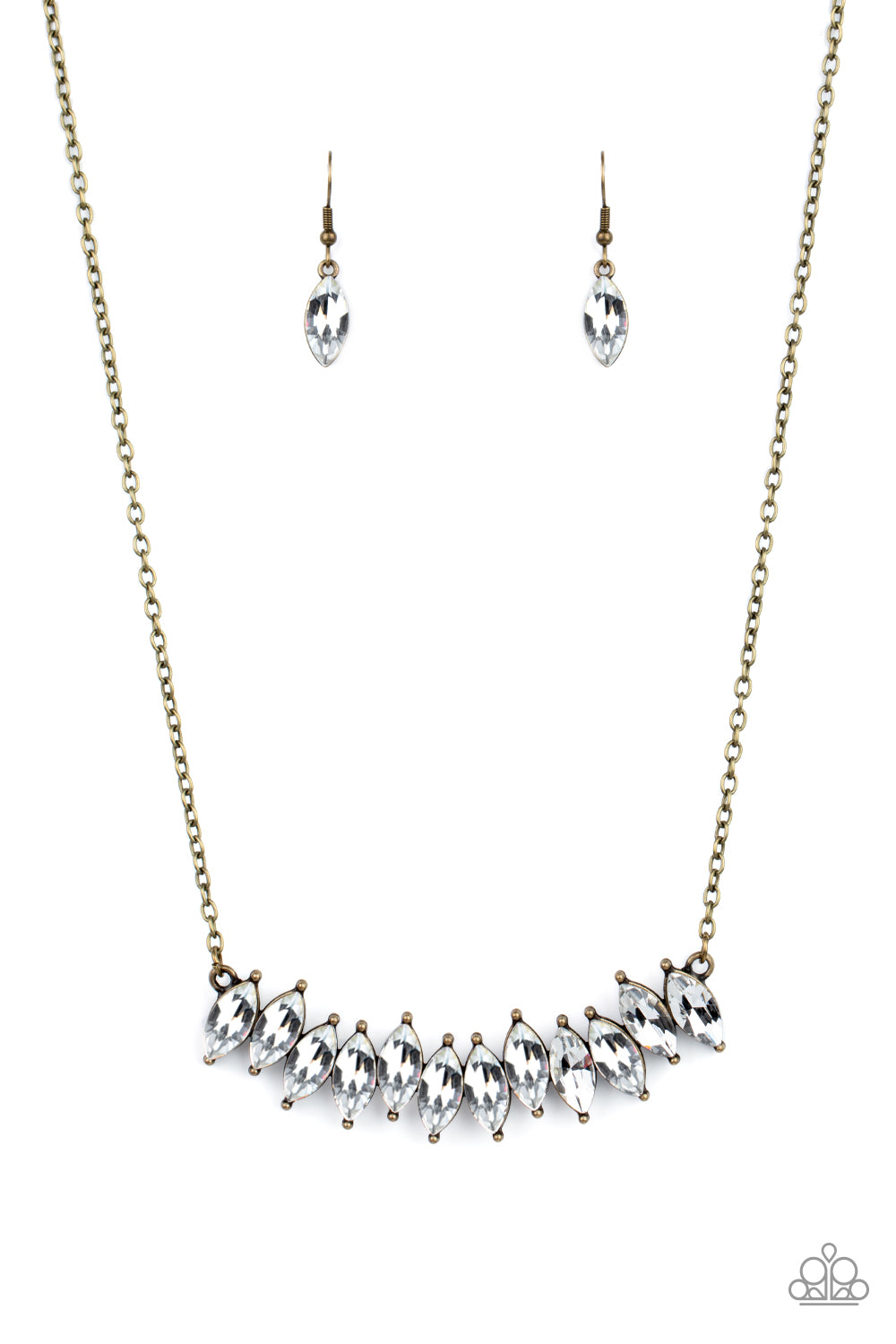Icy Intensity - Brass necklace 2190 – Blingz By Adi